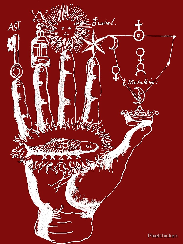 "Renaissance Alchemy Hand with Symbols" Art Print by Pixelchicken ...