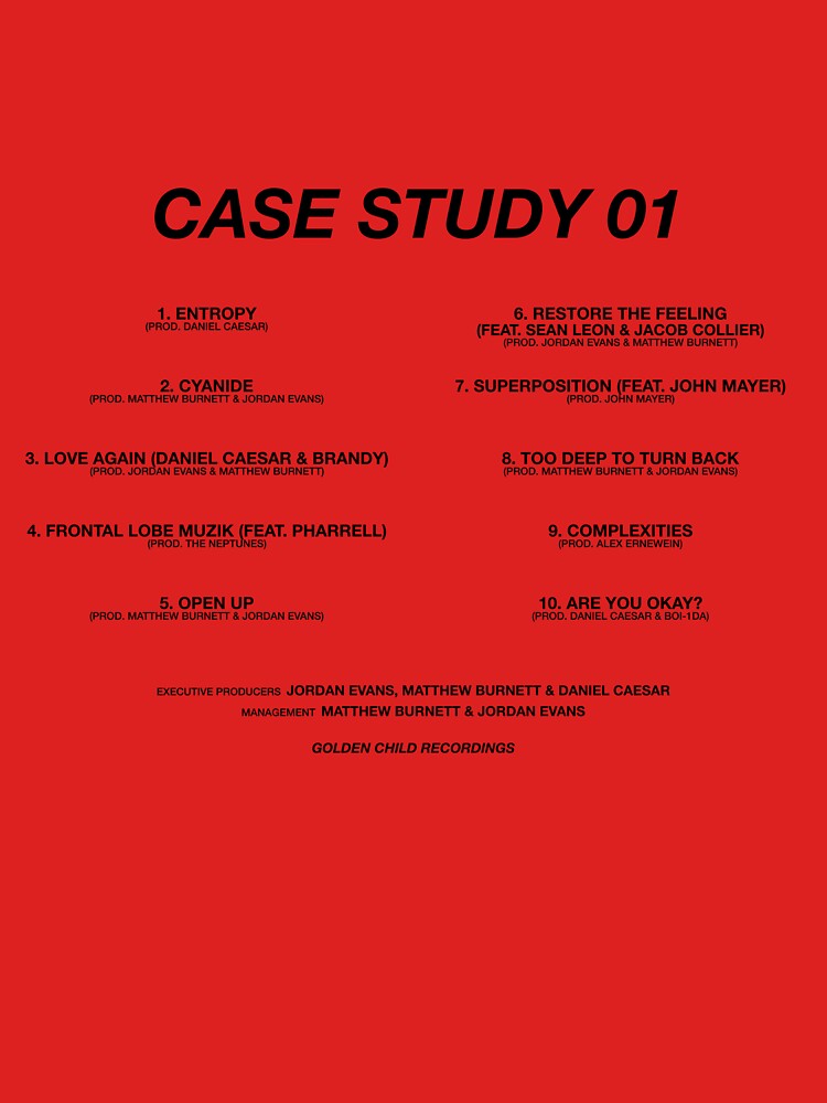 "CASE STUDY 01 - Daniel Caesar" T-shirt for Sale by harkar | Redbubble ...