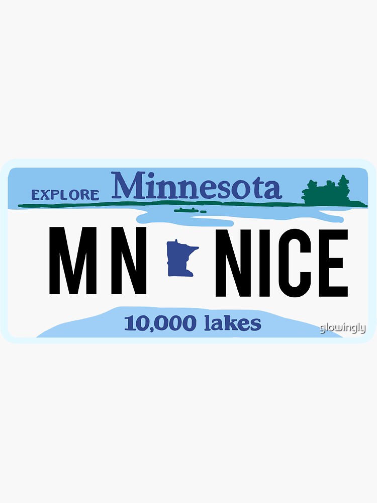 "mn nice minnesota license plate vintage sticker" Sticker for Sale by ...