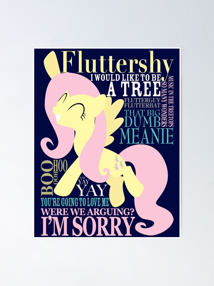 "The Many Words of Fluttershy" Poster for Sale by AssaultWithCake ...