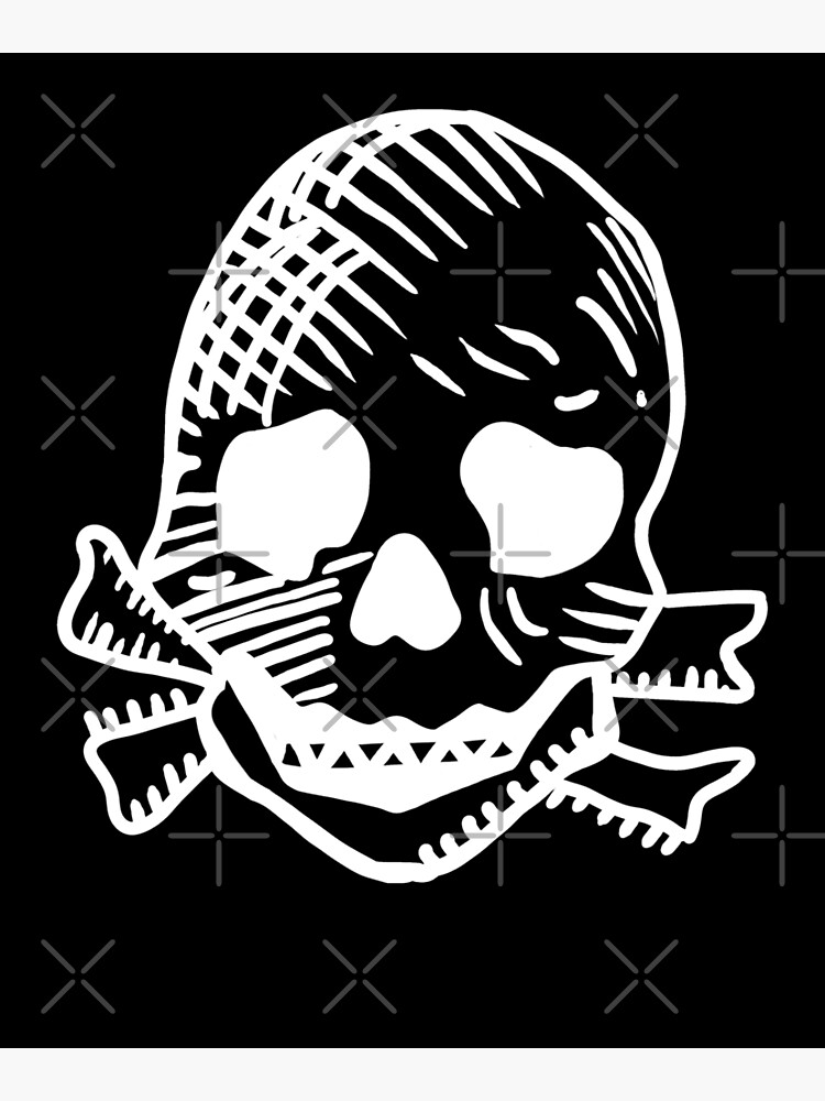 "Fan art of Keith Flint Skull tattoo, white on black" Art Print for ...