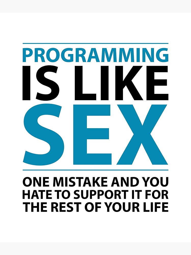 Programming Is Like Sex Poster By Evelyusstuff Redbubble