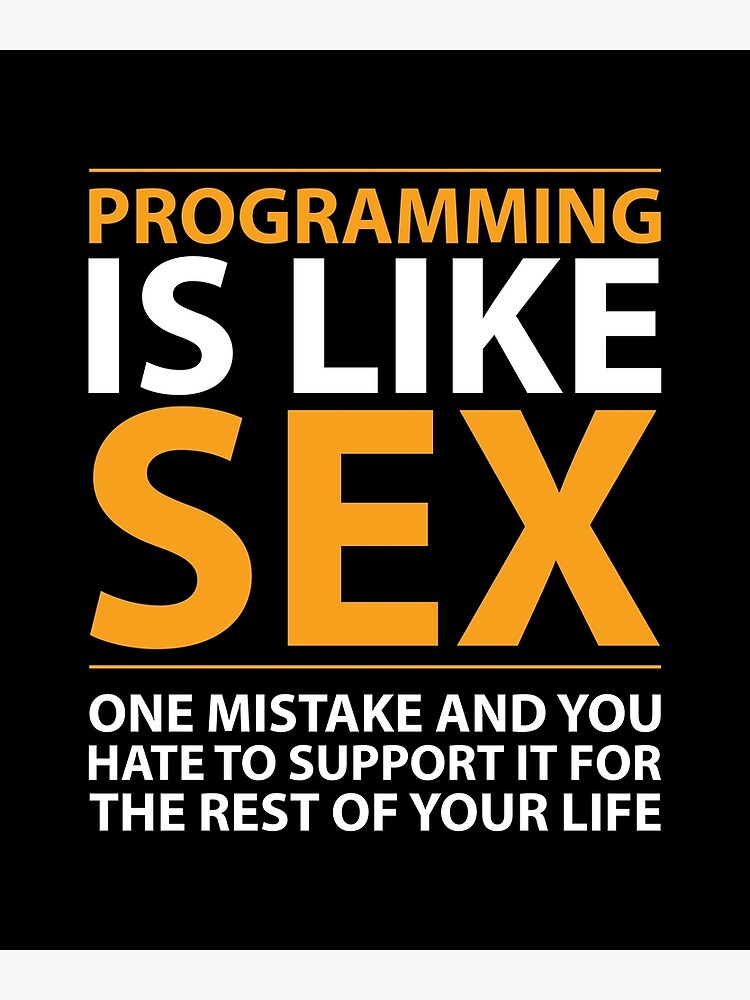 Programming Is Like Sex Poster By Evelyusstuff Redbubble 