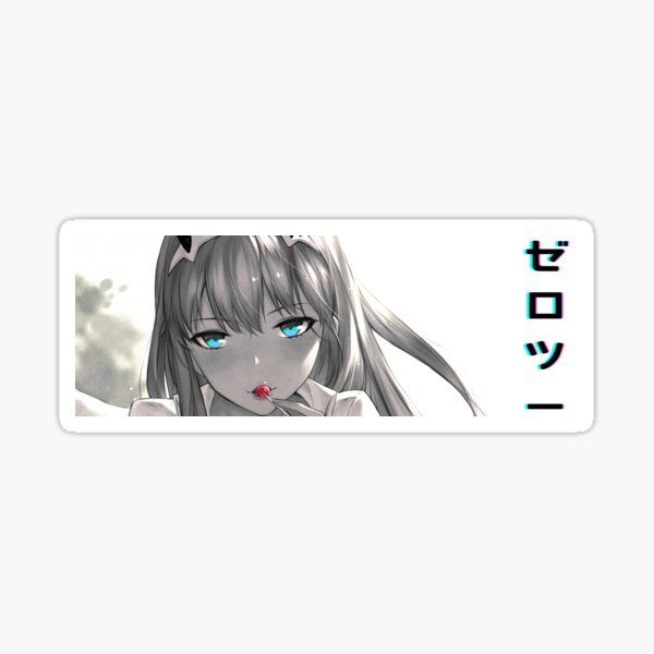 "Zero Two - Glitch Banner" Sticker for Sale by TogaThicc | Redbubble