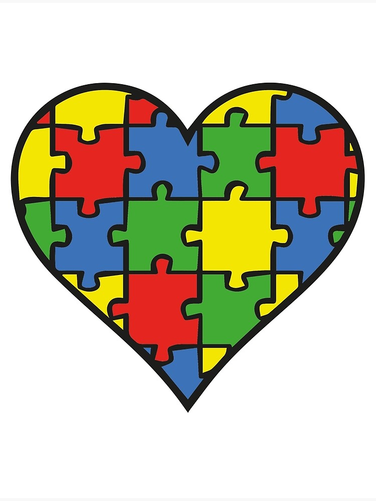 "Autism Awareness Heart" Art Print for Sale by DesignFactoryD | Redbubble