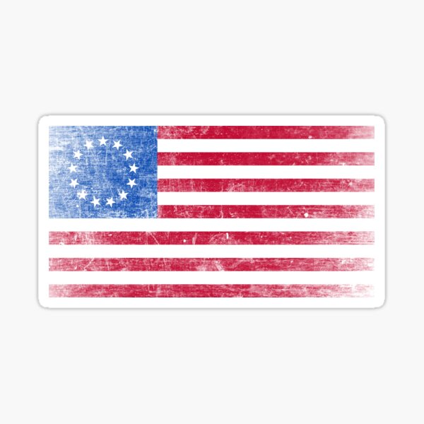 "Betsy Ross Flag Distressed" Sticker for Sale by StickersBySB | Redbubble