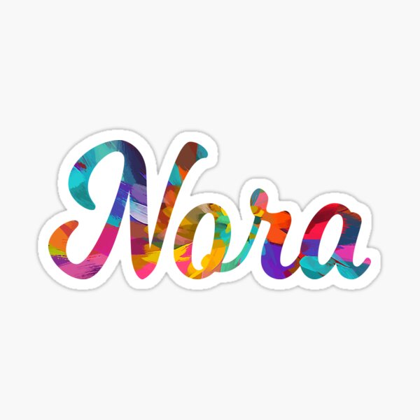 "Nora abstract painting girl's name" Sticker for Sale by ComicKitsch ...