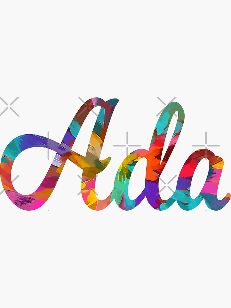 "Ada abstract painting girl's name" Sticker for Sale by ComicKitsch ...
