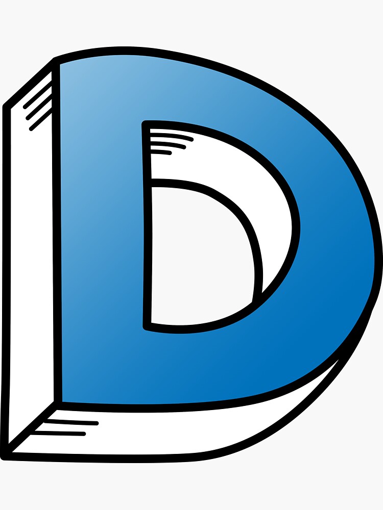 Sticker authorized Fire alphabet letter D