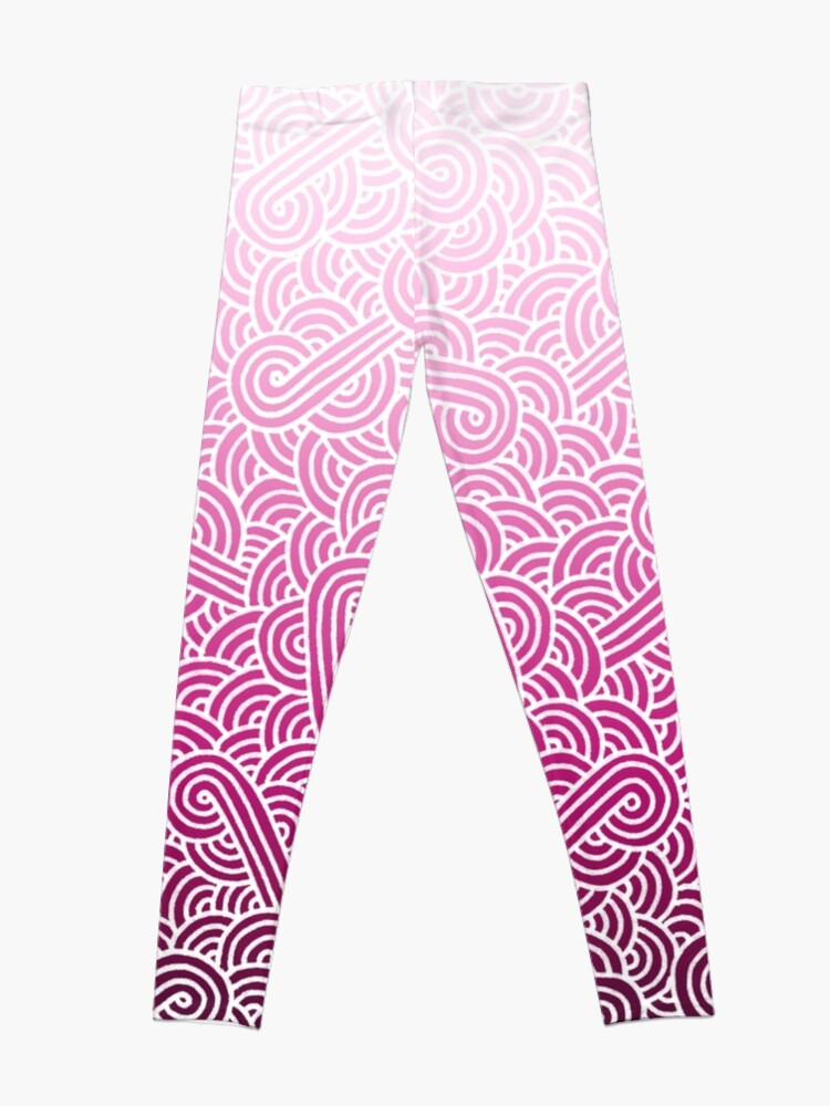 Ombré Pink And White Swirls Doodles Leggings For Sale By Savousepate