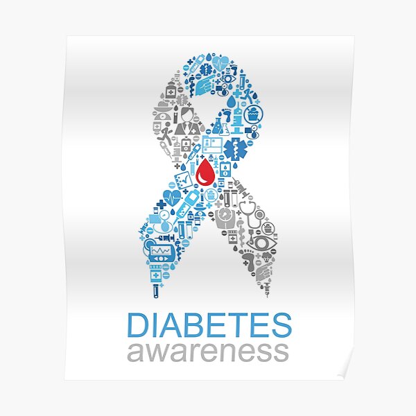 "Type 1 diabetes awareness loop with icons" Poster for Sale by ...