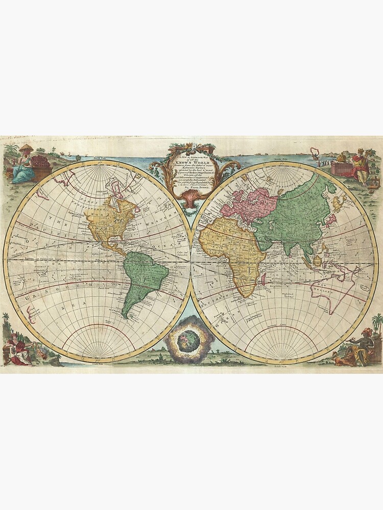 "Vintage Map of The World (1744)" Poster by BravuraMedia | Redbubble