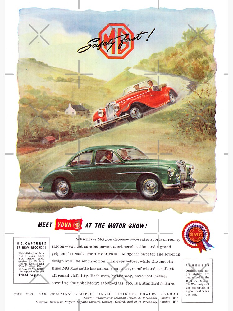 "MG - Safety Fast!" Sticker for Sale by Bloxworth | Redbubble