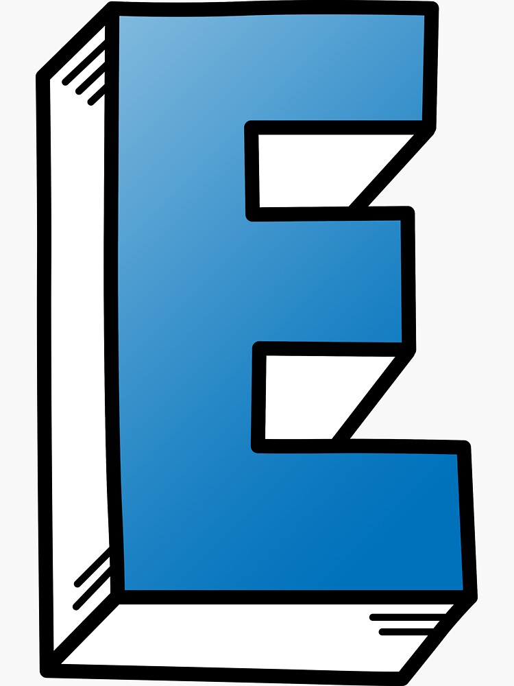 "The Letter E - Blue" Sticker for Sale by FinlayMcNevin | Redbubble