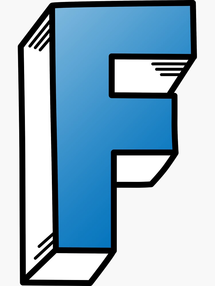 "The Letter F - Blue" Sticker for Sale by FinlayMcNevin | Redbubble