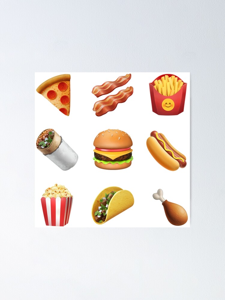 "Junk Food Emoji Collection Sticker Pack" Poster for Sale by katiehugh ...