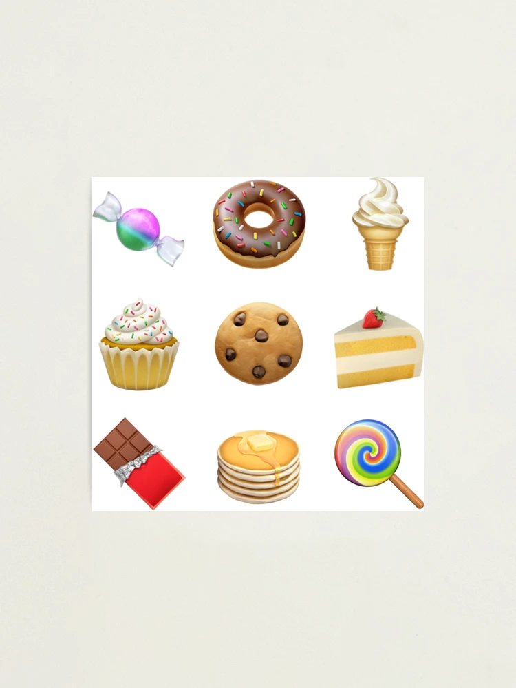 Candy Sweets Emoji Collection Sticker Pack Photographic Print for Sale by Katie Hugh Redbubble