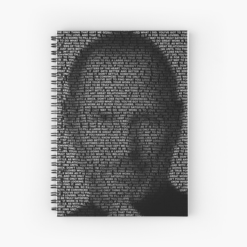 "Steve Jobs–Don't Settle v2" Spiral Notebook for Sale by worldpeas ...