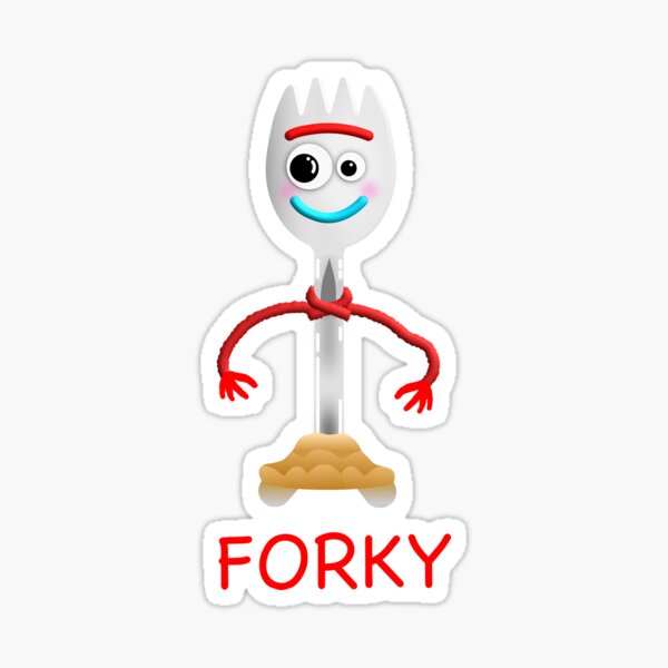 "Fork - Story of toys - Happy Face" Sticker by ilangalkoff | Redbubble