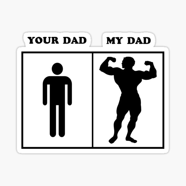 "Bodybuilder Dad" Sticker for Sale by bananaharvest | Redbubble