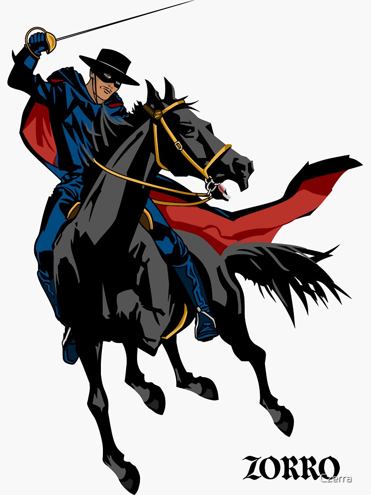 "Zorro" Sticker for Sale by Czerra | Redbubble