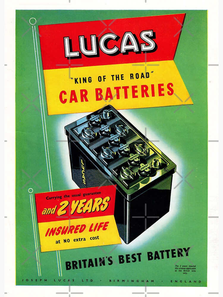 "Lucas Batteries - King of the Road" Sticker for Sale by Bloxworth ...