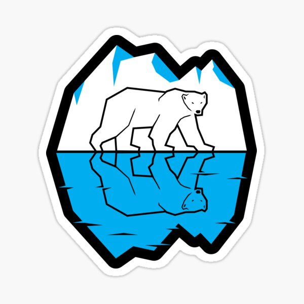 "Minimalist Polar Bear on Iceberg" Sticker for Sale by JonesbrosDesign ...