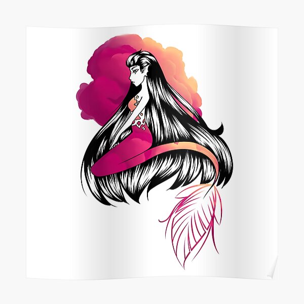"Sunset Siren" Poster by foxandstarling | Redbubble
