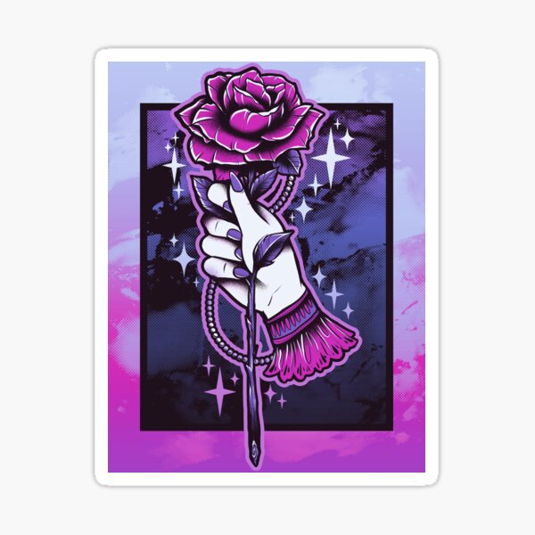 "Hand and Rose " Sticker by retkikosmos | Redbubble