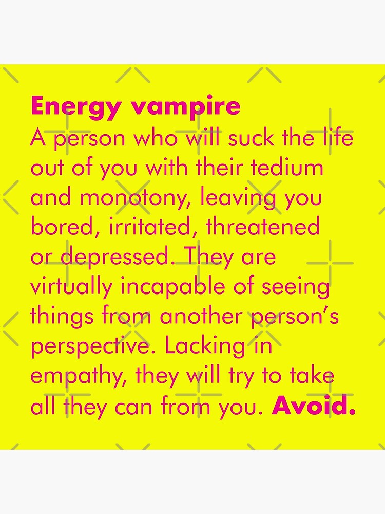 "ENERGY VAMPIRE DEFINITION - WHAT WE DO IN THE SHADOWS" Poster by ...