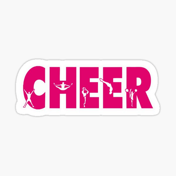 "PINK CHEER CHEERLEADING" Sticker for Sale by incheerdesigns | Redbubble