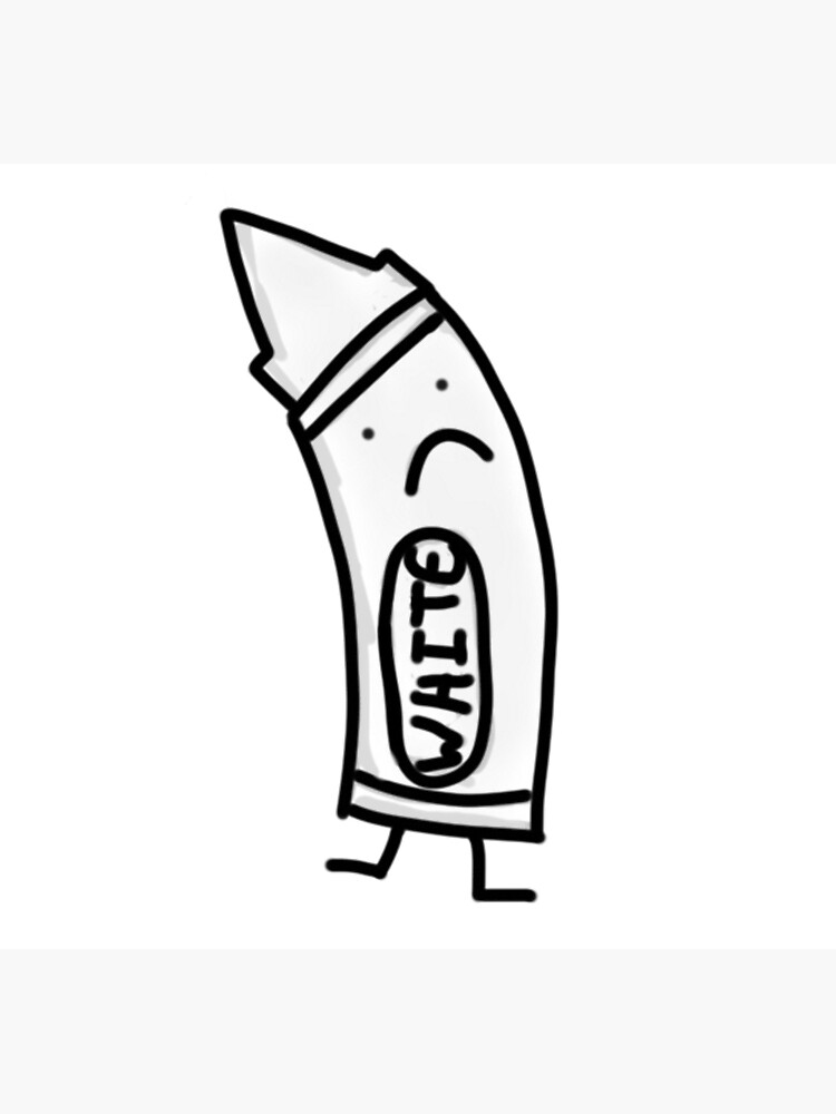 "Sad White Crayon :(" Art Print for Sale by scharmoo | Redbubble