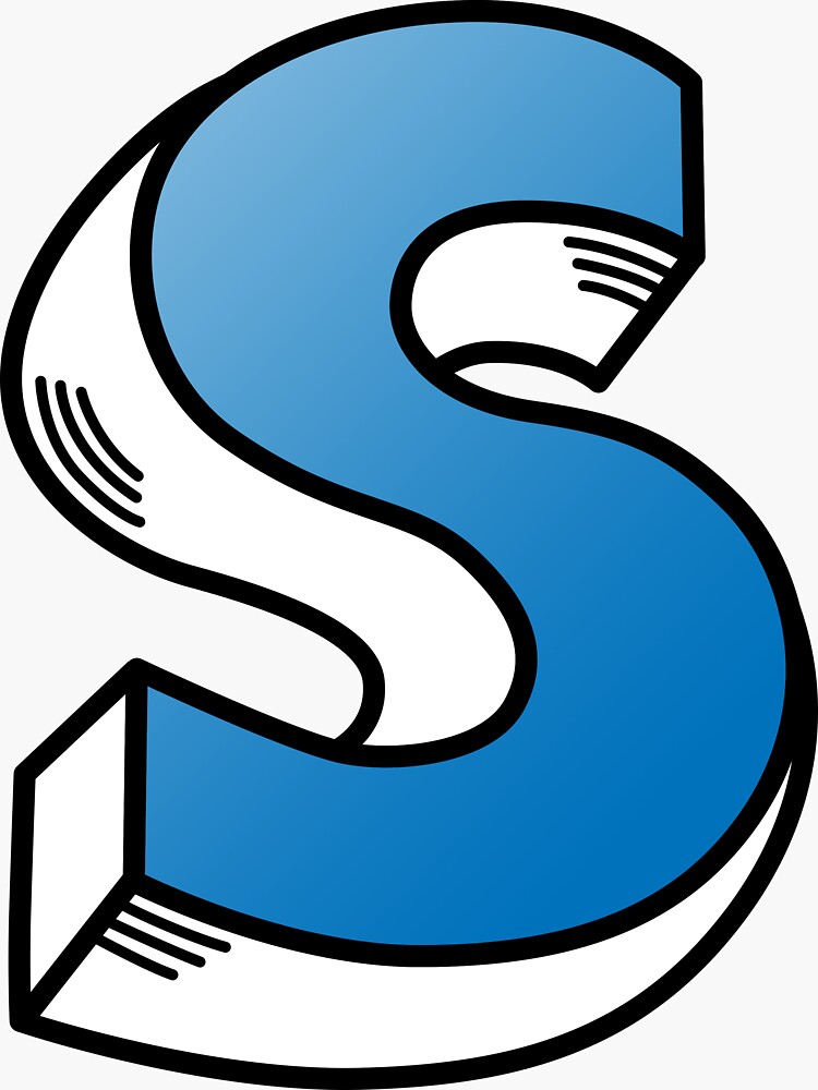 "The Letter S - Blue" Sticker for Sale by FinlayMcNevin | Redbubble