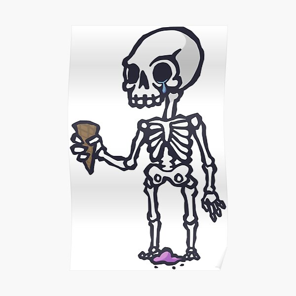 "Skeleton Ice Cream " Poster for Sale by obinsun | Redbubble