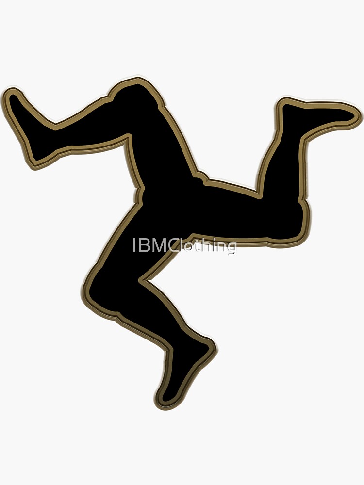 "Gold Rims - Isle of Man 3 Legs" Sticker for Sale by IBMClothing ...