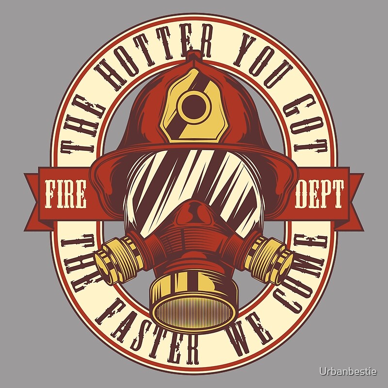 "Vintage firefighter" by Urbanbestie | Redbubble