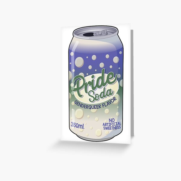 "Pride Month Soda Can: GenderQueer Flavor - Gender Queer Flag" Greeting ...