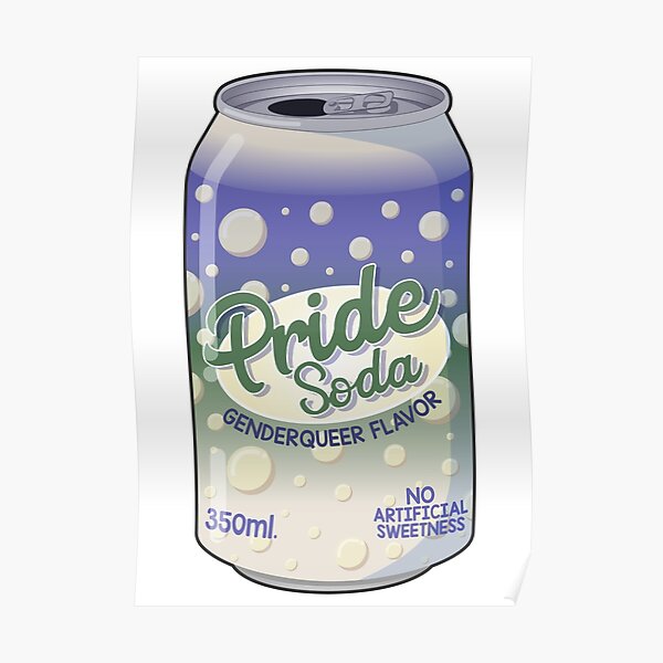 "Pride Month Soda Can: GenderQueer Flavor - Gender Queer Flag" Poster ...