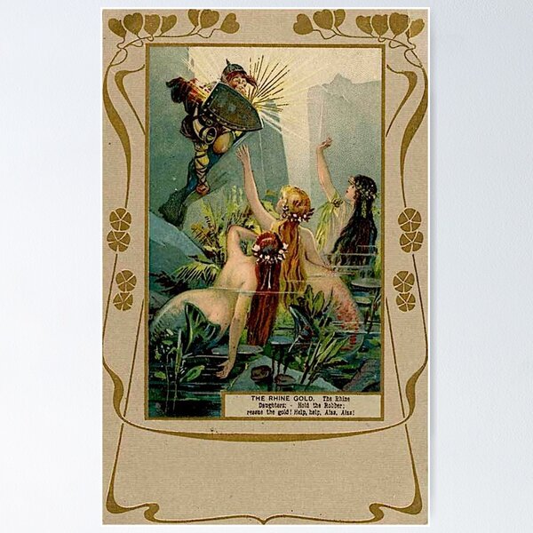"Rheingold Vintage Mermaid Poster" Poster for Sale by fairychamber ...