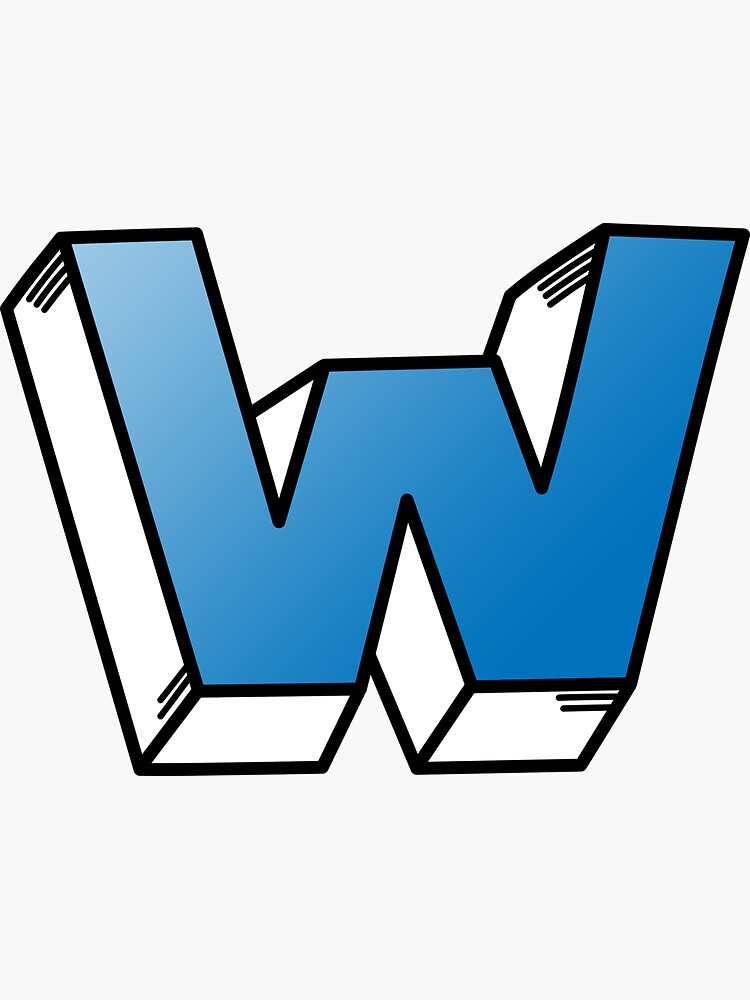 "The Letter W - Blue" Sticker for Sale by FinlayMcNevin | Redbubble