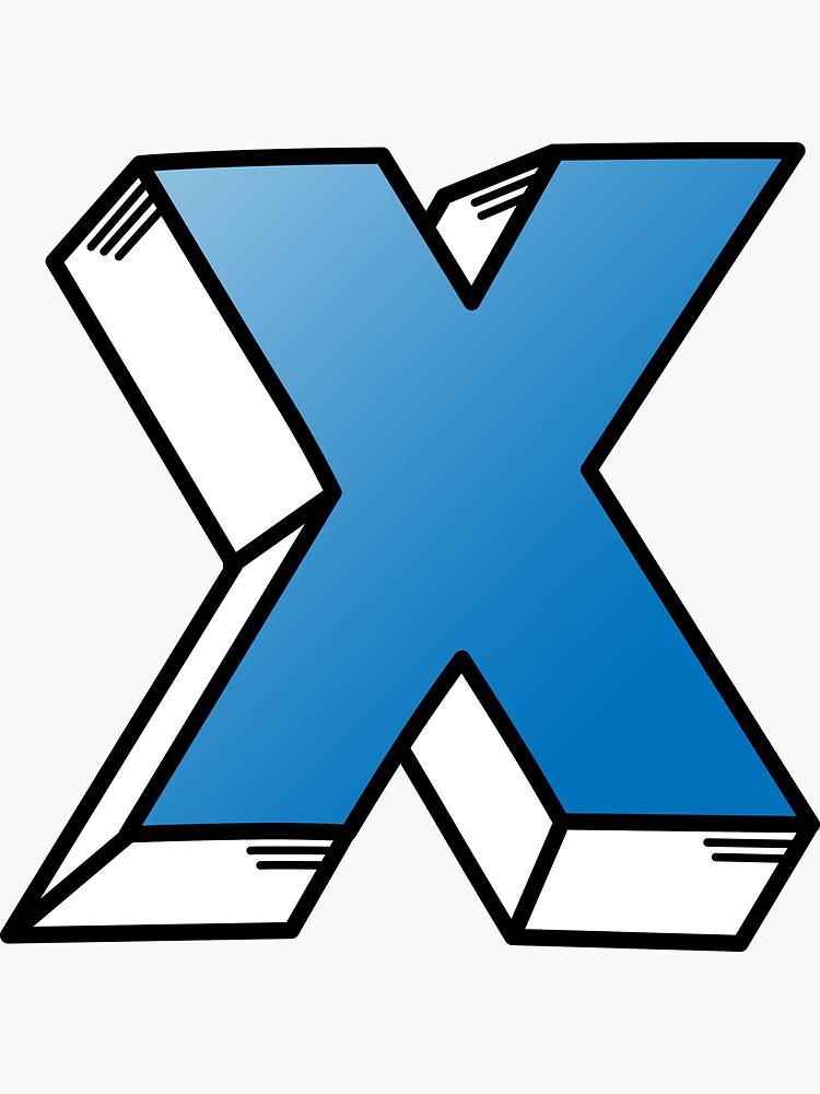 "The Letter X - Blue" Sticker for Sale by FinlayMcNevin | Redbubble