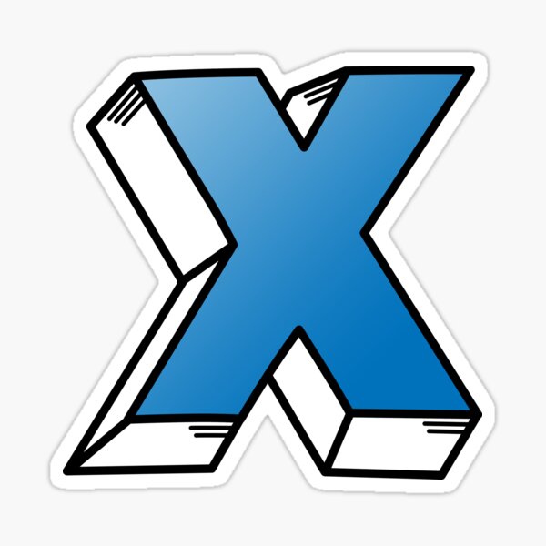 "The Letter X - Blue" Sticker for Sale by FinlayMcNevin | Redbubble