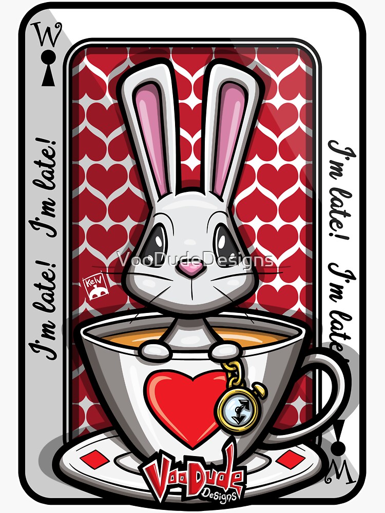 "White Rabbit" Sticker for Sale by VooDudeDesigns | Redbubble