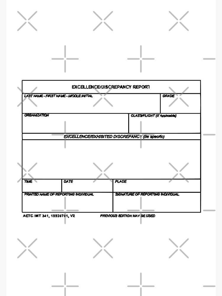 "USAF Form 341 - Excellence/Discrepancy Report" Spiral Notebook by ...