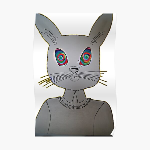 "Hypnotized White Rabbit " Poster by msredpanda | Redbubble