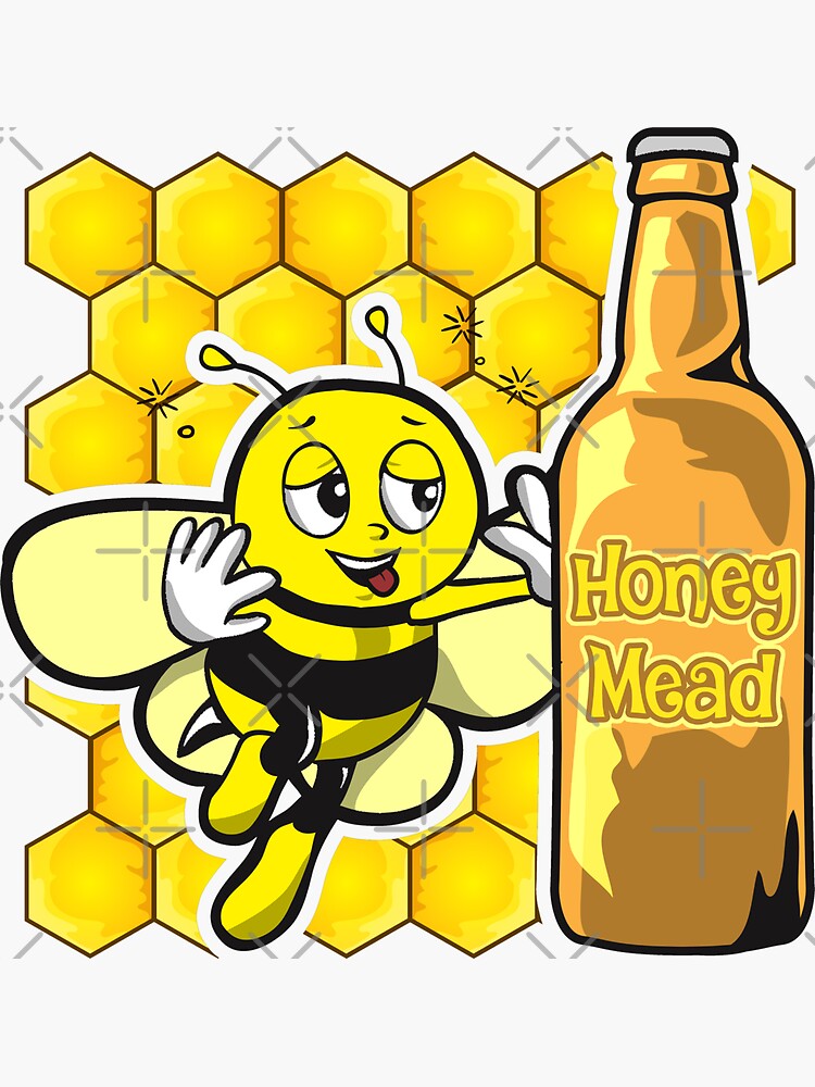 "Awesome Drunk Honey Bee with Honey Mead" Sticker by PragmaticFalcon ...