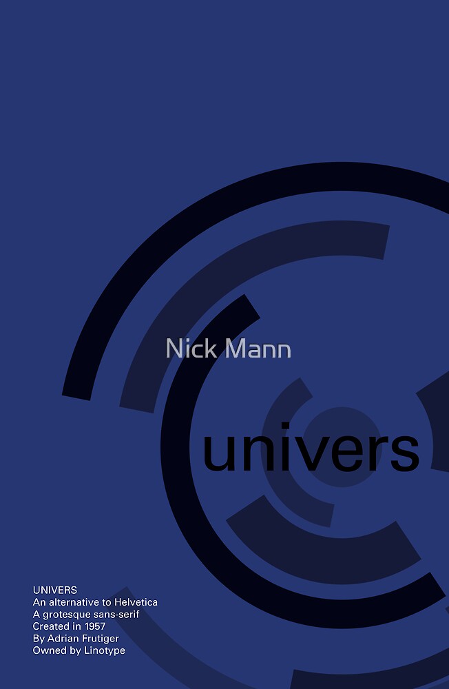 "Univers - Typeface Poster Series" by Nick Mann | Redbubble