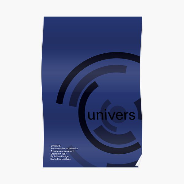 "Univers - Typeface Poster Series" by Nick Mann | Redbubble