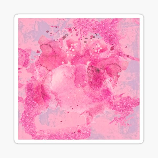 "Rose Pink Watercolour and Glitter Abstract" Sticker by Amanda-Lakey ...