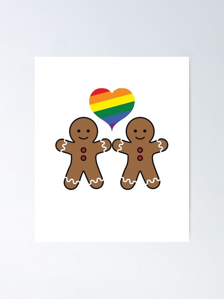 " LGBTQ gingerbread man or woman for gay or lesbian couple " Poster for ...